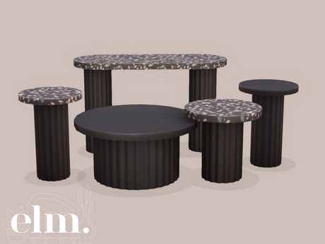 Second Life Marketplace - Elm. Ophira Table Set [Licorice]